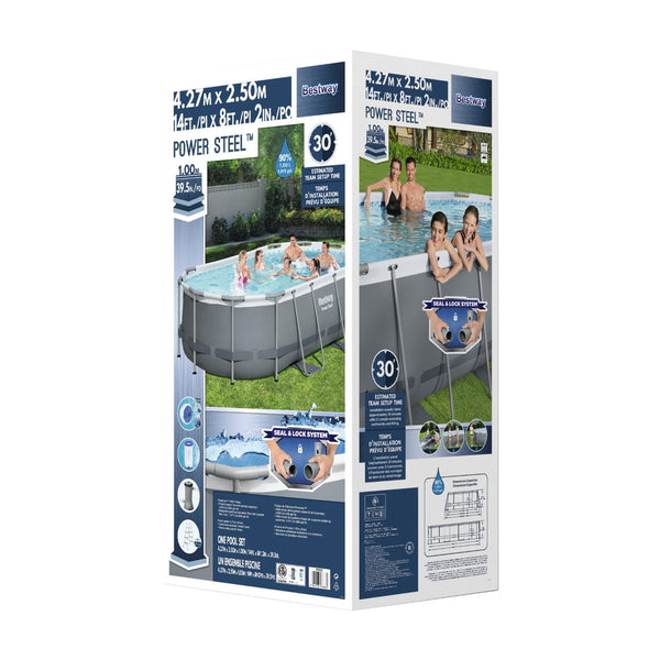 Bestway Swimming Pool 427x250x100cm Steel Frame Above Ground Pools Fil ...