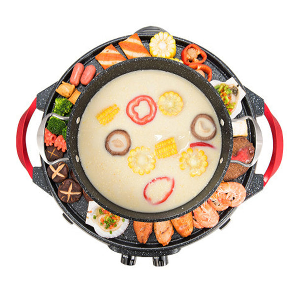 SOGA 2 in 1 Electric Stone Coated Teppanyaki Grill Plate Steamboat Hot ...