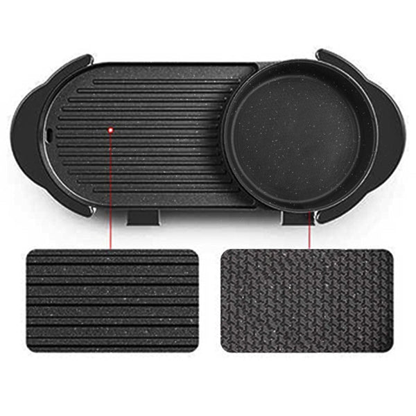 SOGA 2 in 1 Electric Non-Stick BBQ Teppanyaki Grill Plate Steamboat Ho ...