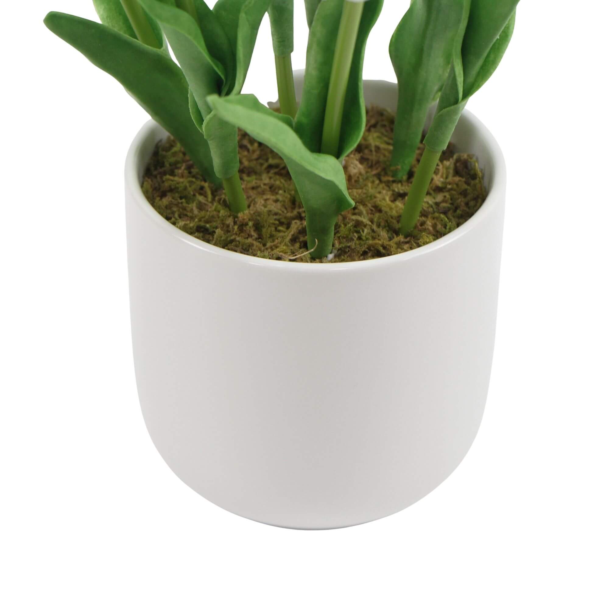 Flowering White Artificial Tulip Plant Arrangement With Ceramic Bowl 3 ...